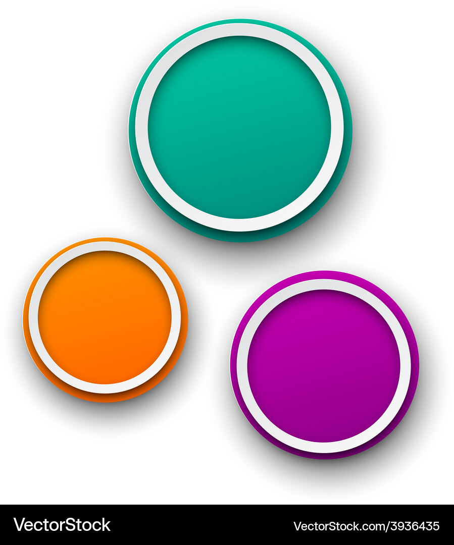 Set of paper round speech bubbles Royalty Free Vector Image