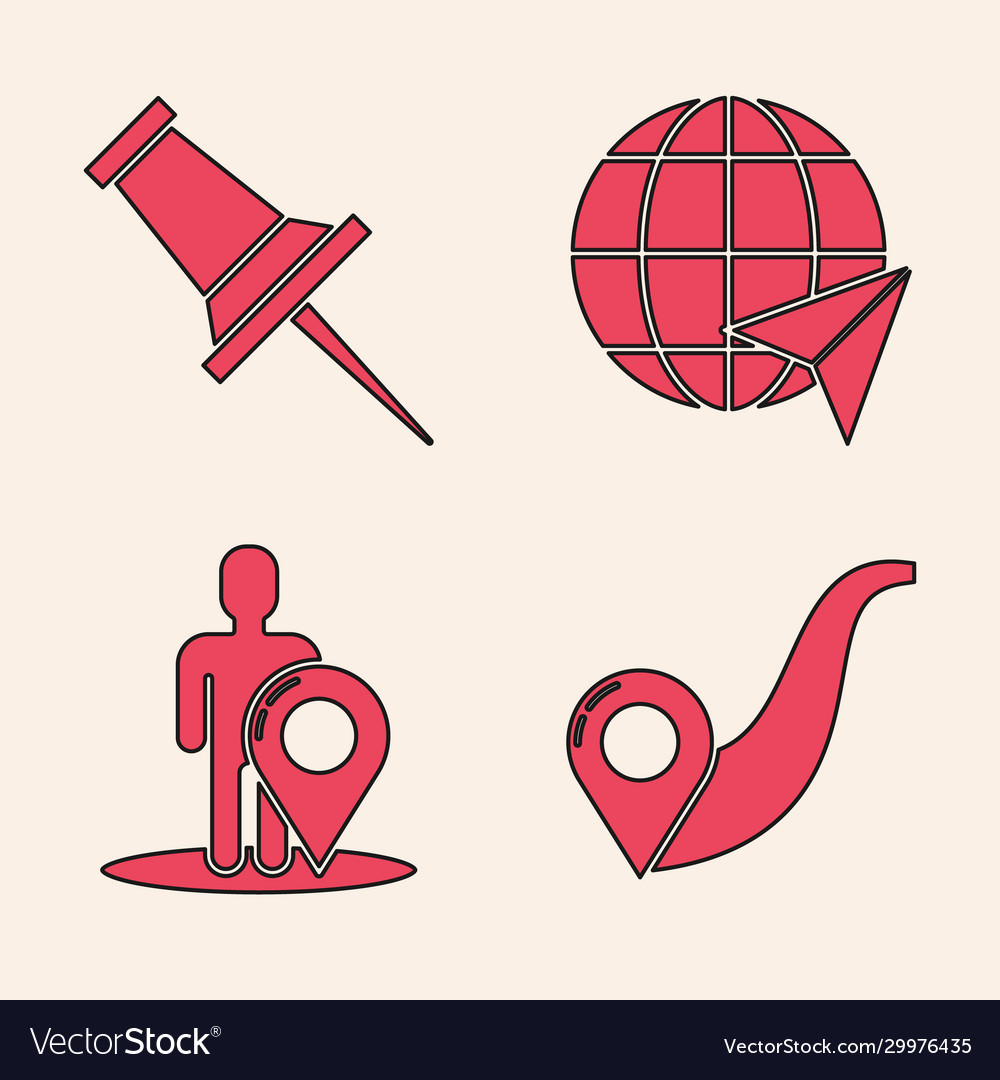 Set route location push pin location Royalty Free Vector Set route location push pin location Royalty Free Vector