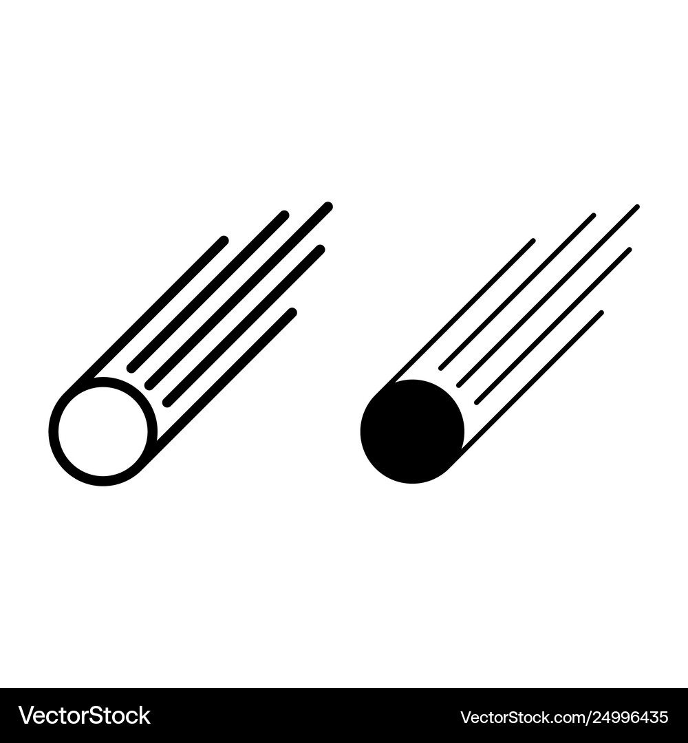 Shooting star line and glyph icon falling star Vector Image