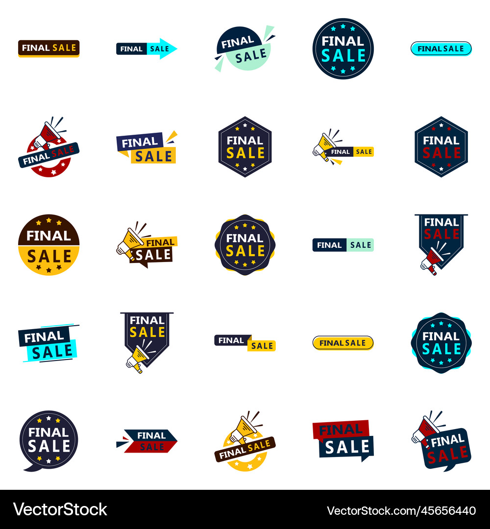 25 eye-catching final sale graphic elements Vector Image