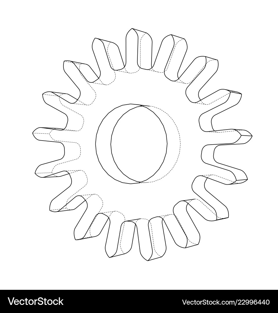 3d gear wheel rendering of Royalty Free Vector Image