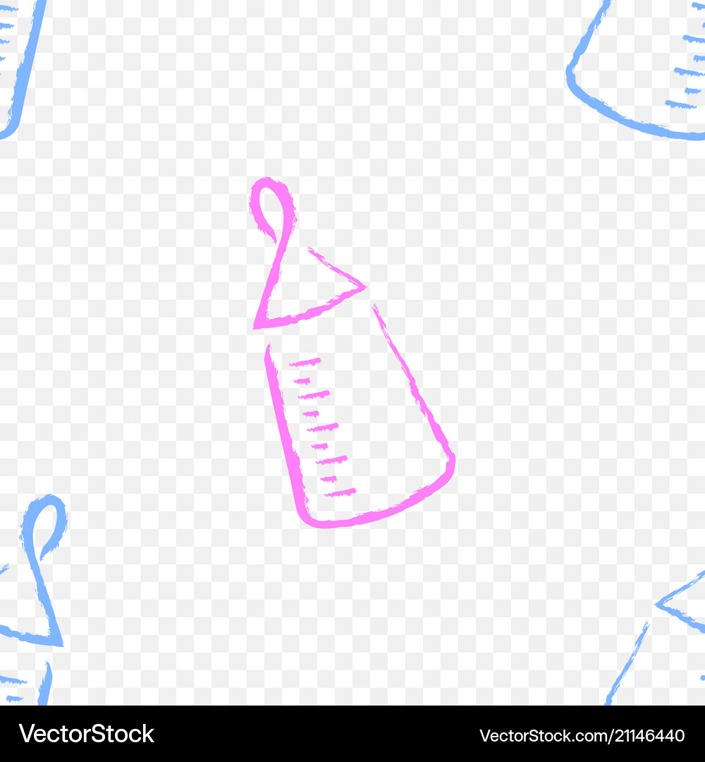 Baby bottle on a transparent background Royalty Free Vector