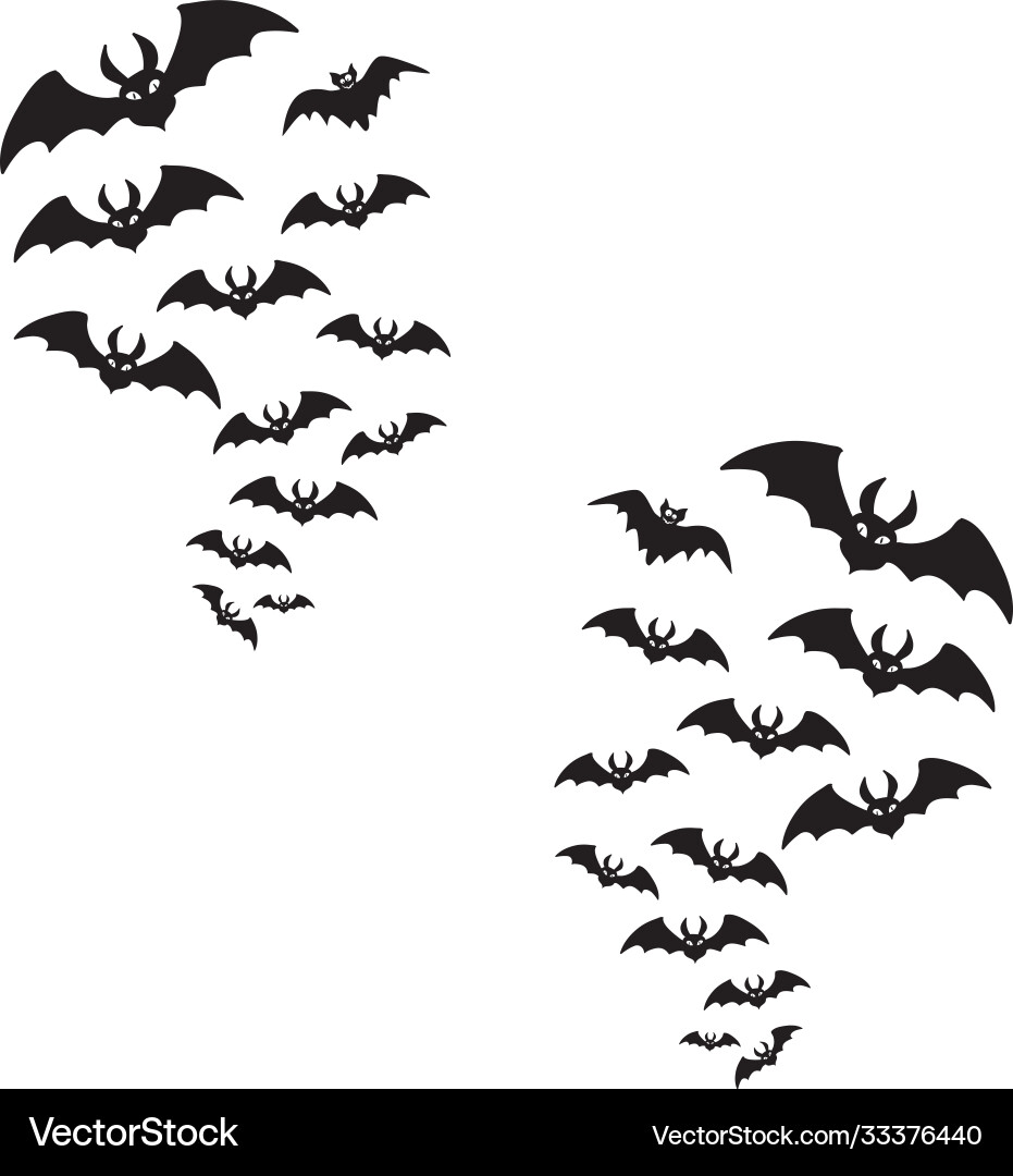 Bat swarm svg halloween Royalty Free Vector Image