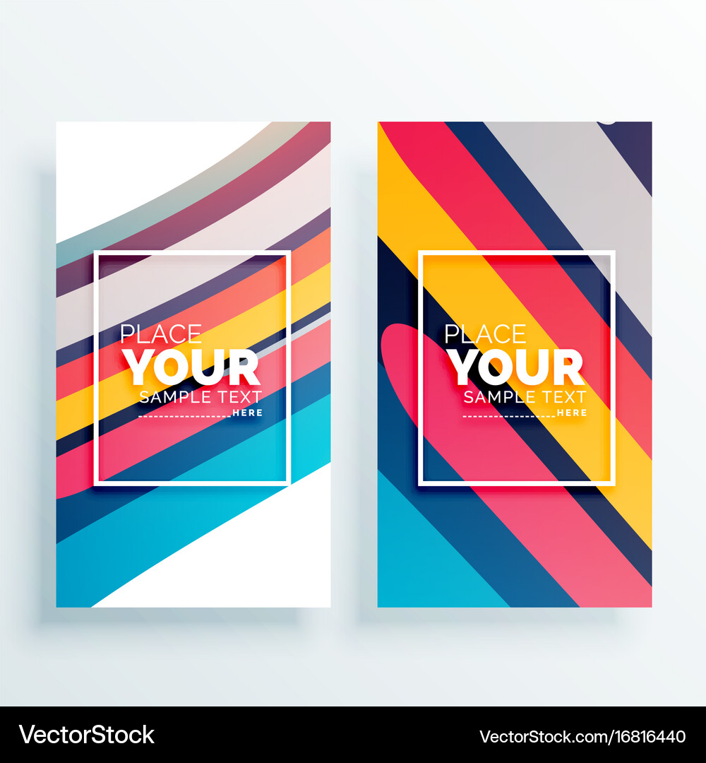 Colorful stripes vertical card design Royalty Free Vector