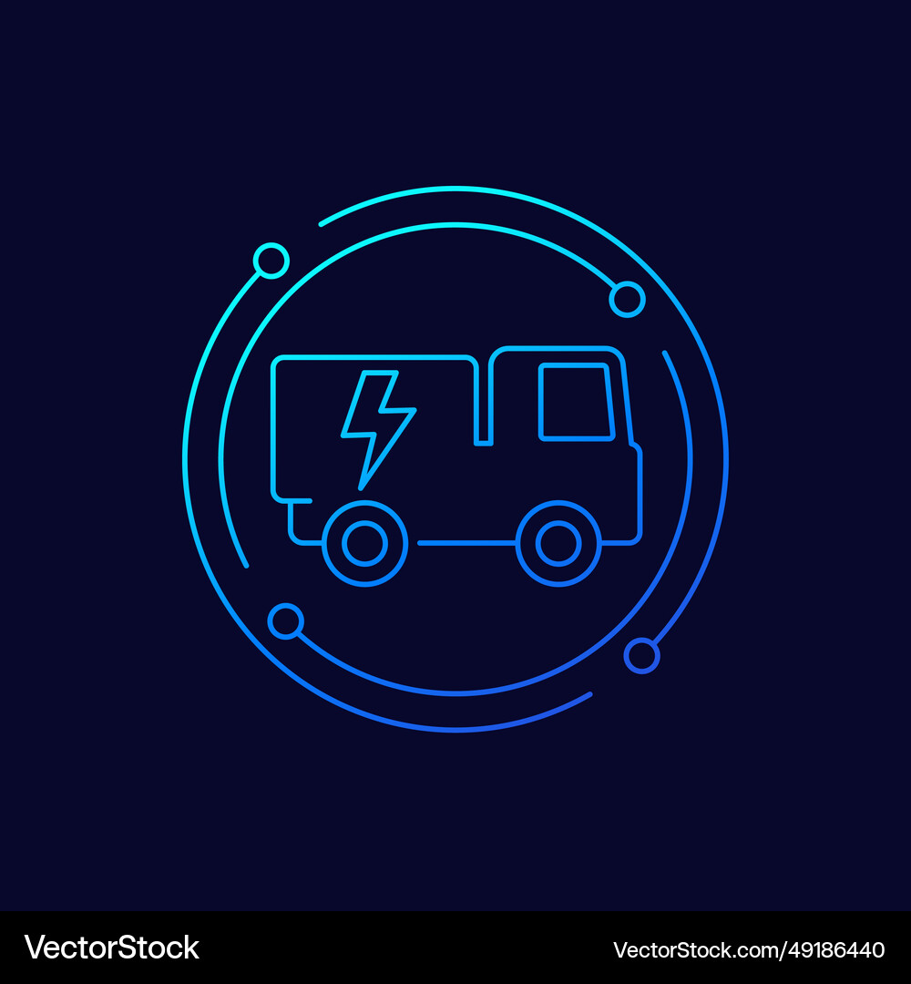 Electric truck icon linear design Royalty Free Vector Image