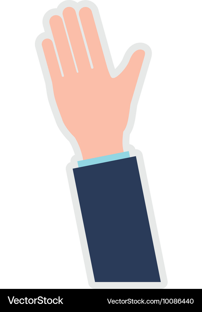 Hand human help gesture fingers palm icon Vector Image