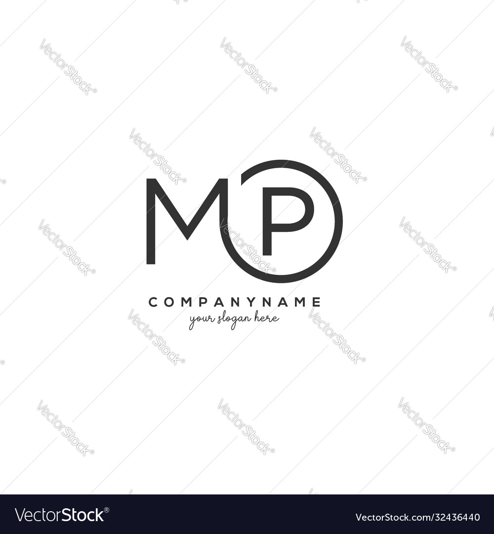 Initial mp letter logo with circle template Vector Image