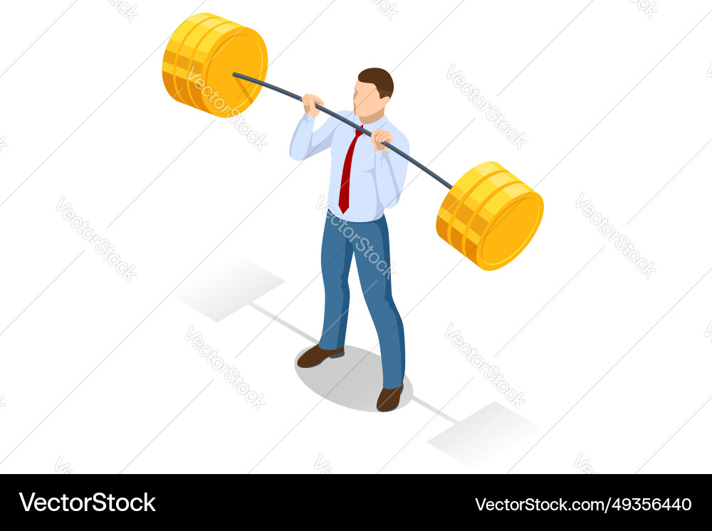 Isometric investment strategy portfolio Royalty Free Vector