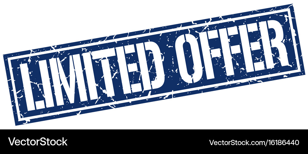 Limited offer square grunge stamp Royalty Free Vector Image