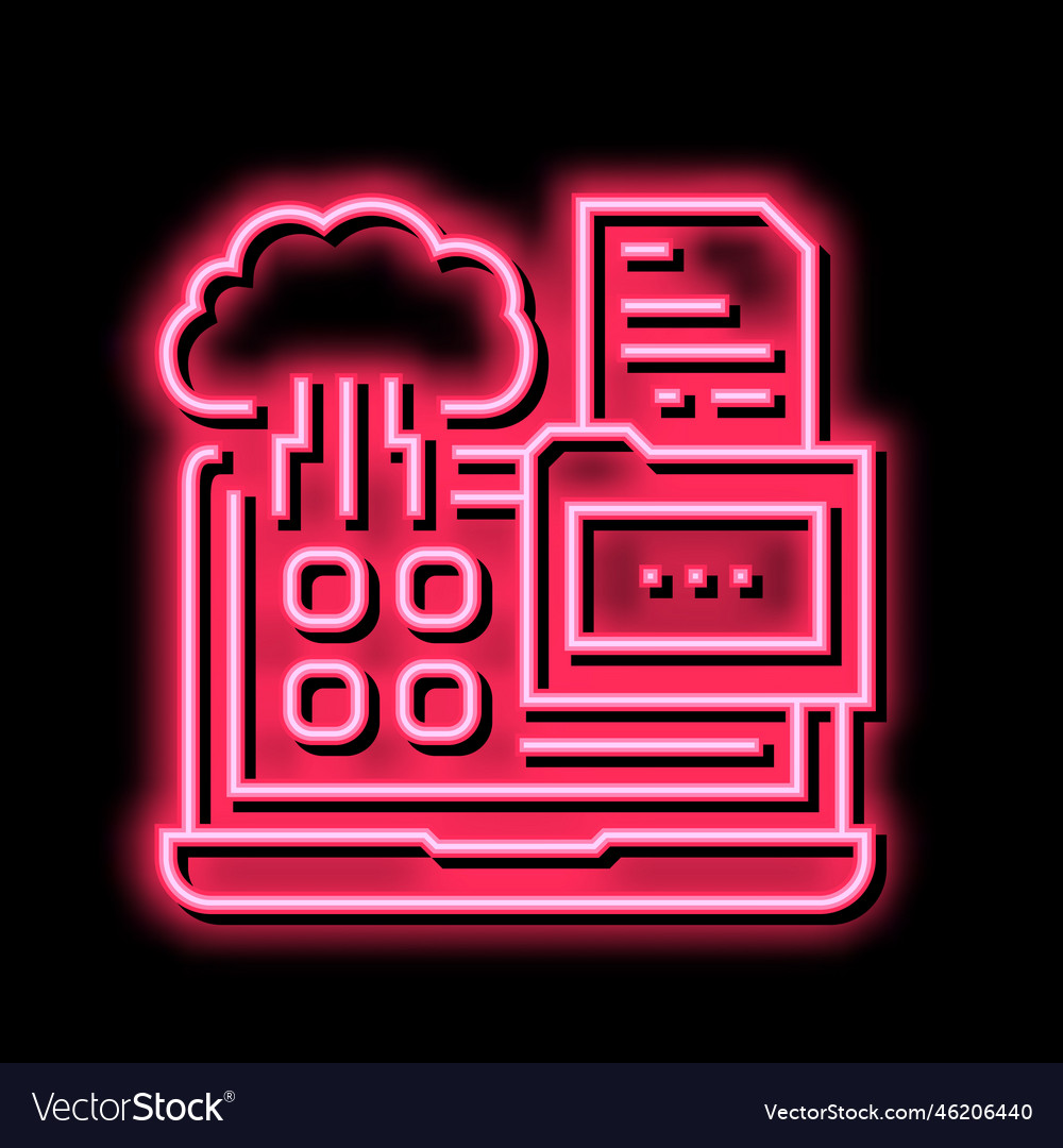 Management system neon glow icon Royalty Free Vector Image