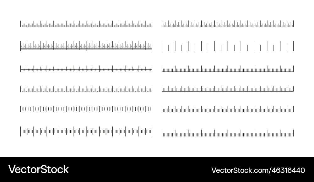 Measuring scales line ruler tape with meter Vector Image
