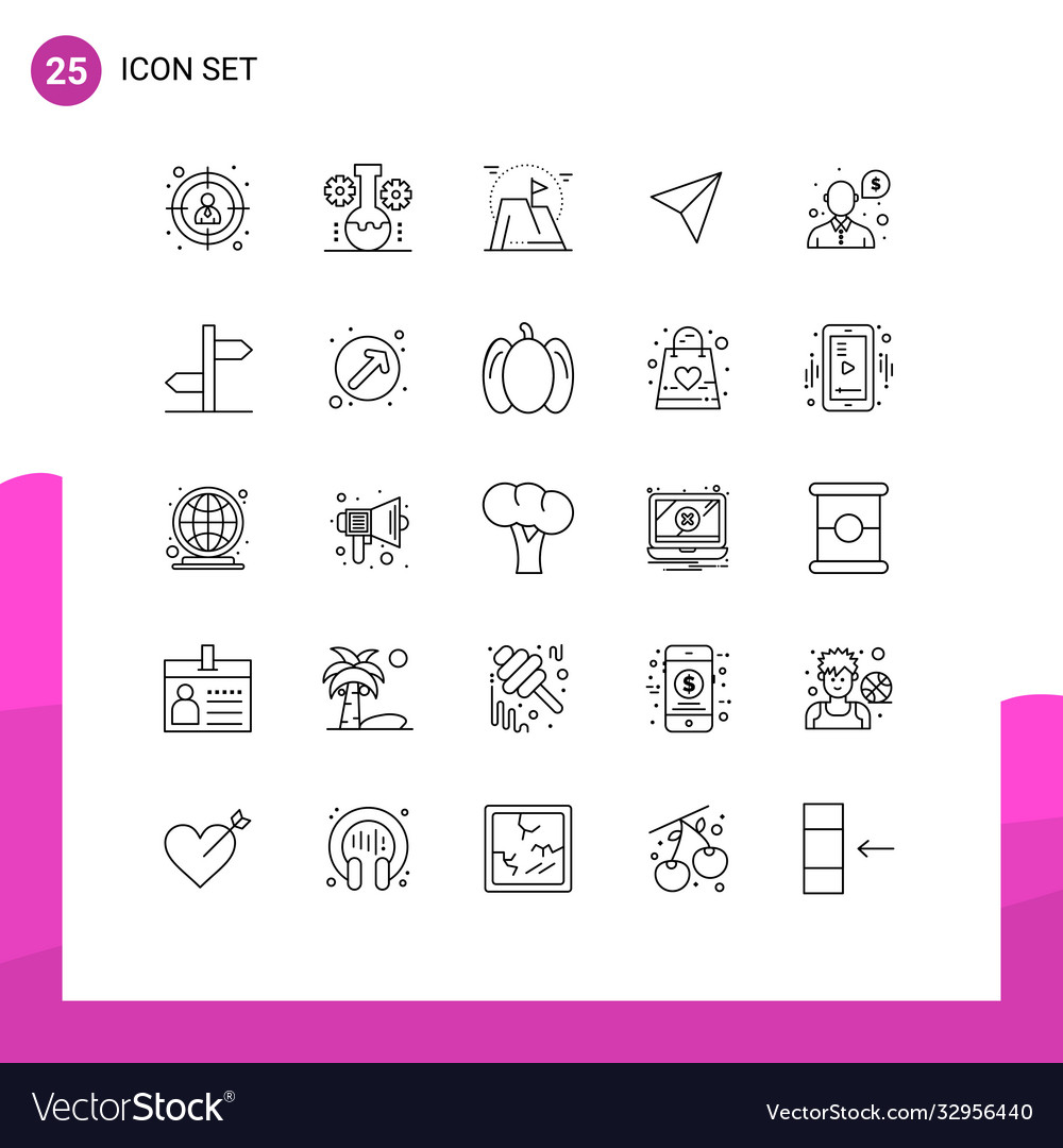 Set 25 modern ui icons symbols signs for money Vector Image Set 25 modern ui icons symbols signs for money Vector Image