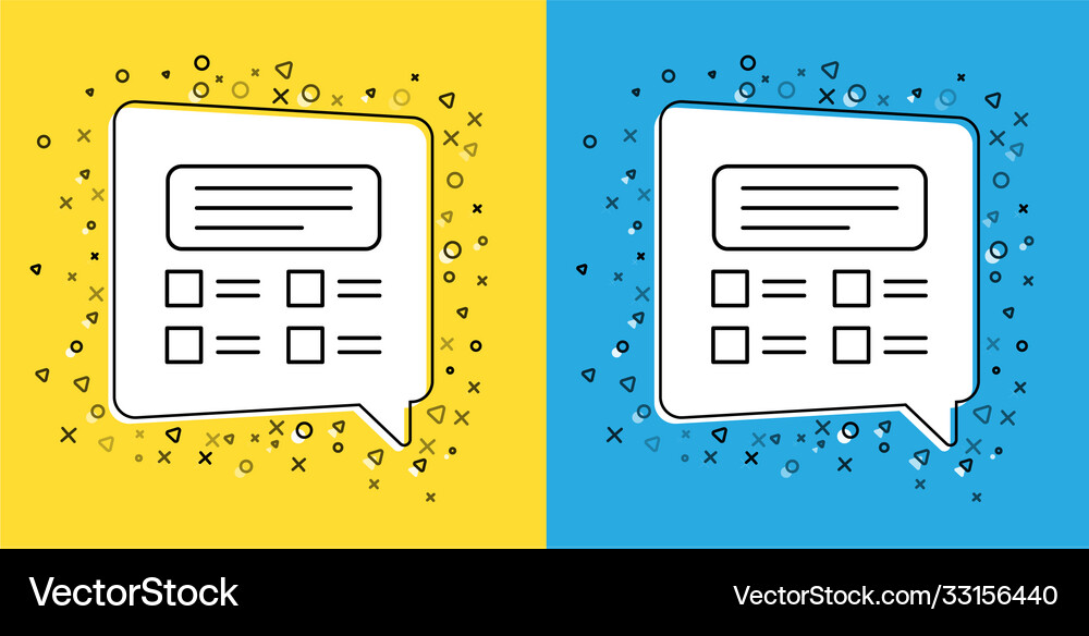 Set line online quiz test survey or checklist Vector Image