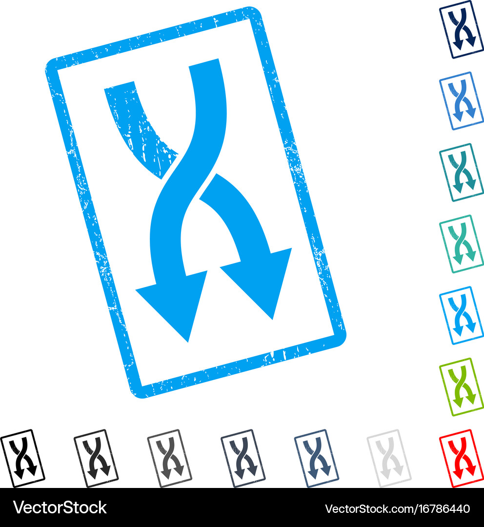 Shuffle Arrows Down Icon Rubber Watermark Vector Image