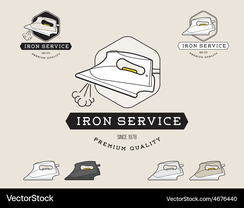 Simple flat black and white steam iron cleaning Vector Image