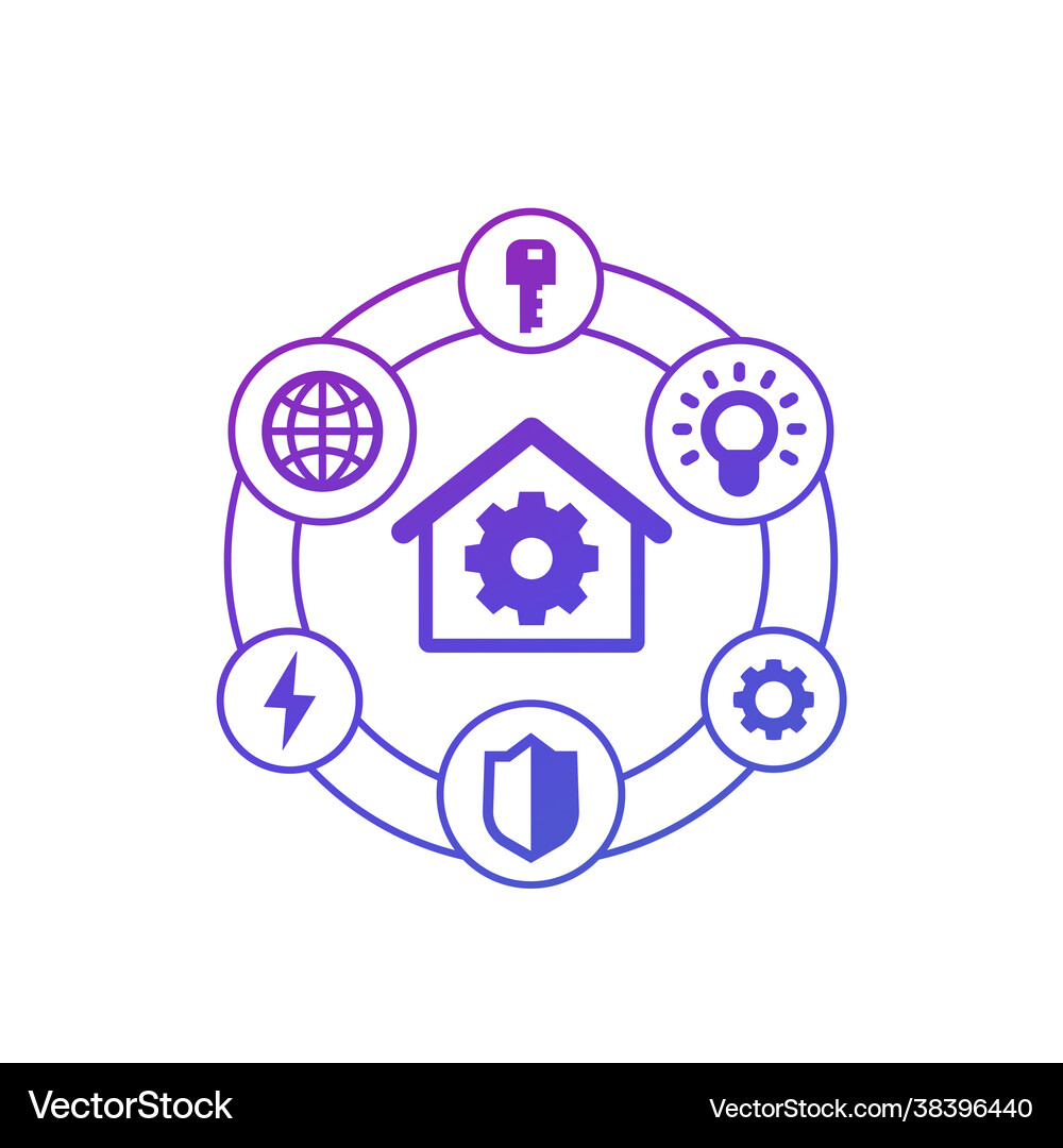 Smart house icons on white design Royalty Free Vector Image
