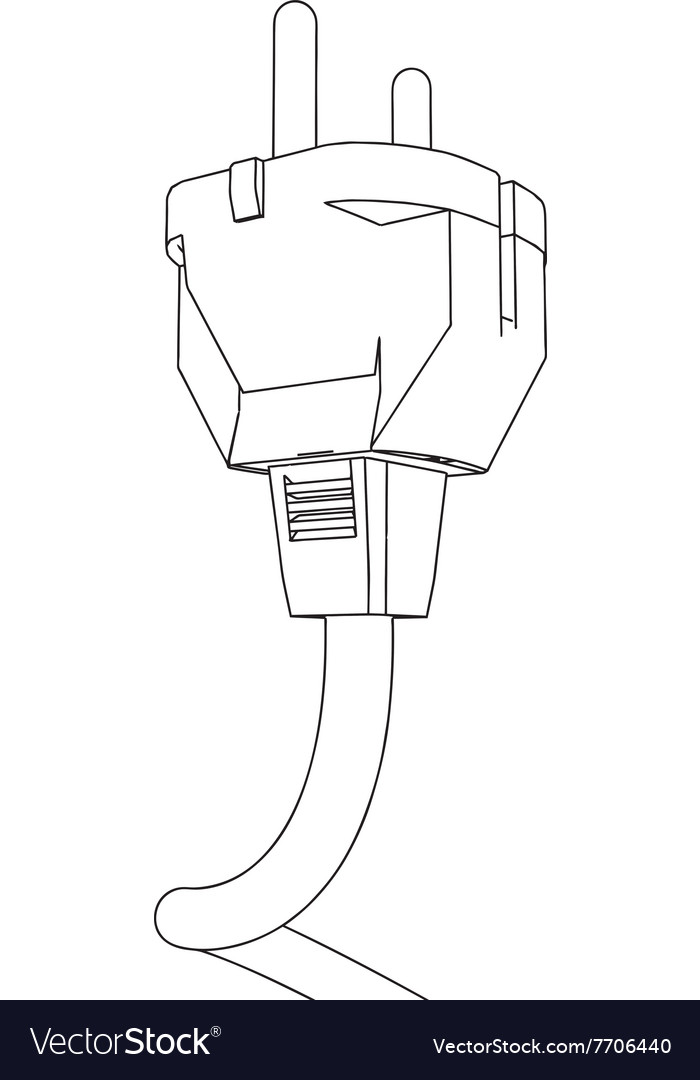 White plug Royalty Free Vector Image - VectorStock