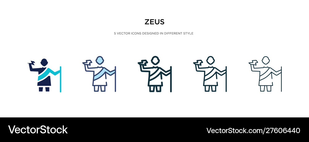 Zeus icon in different style two colored Vector Image