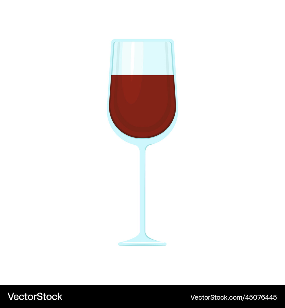 A glass of red wine object on white Royalty Free Vector