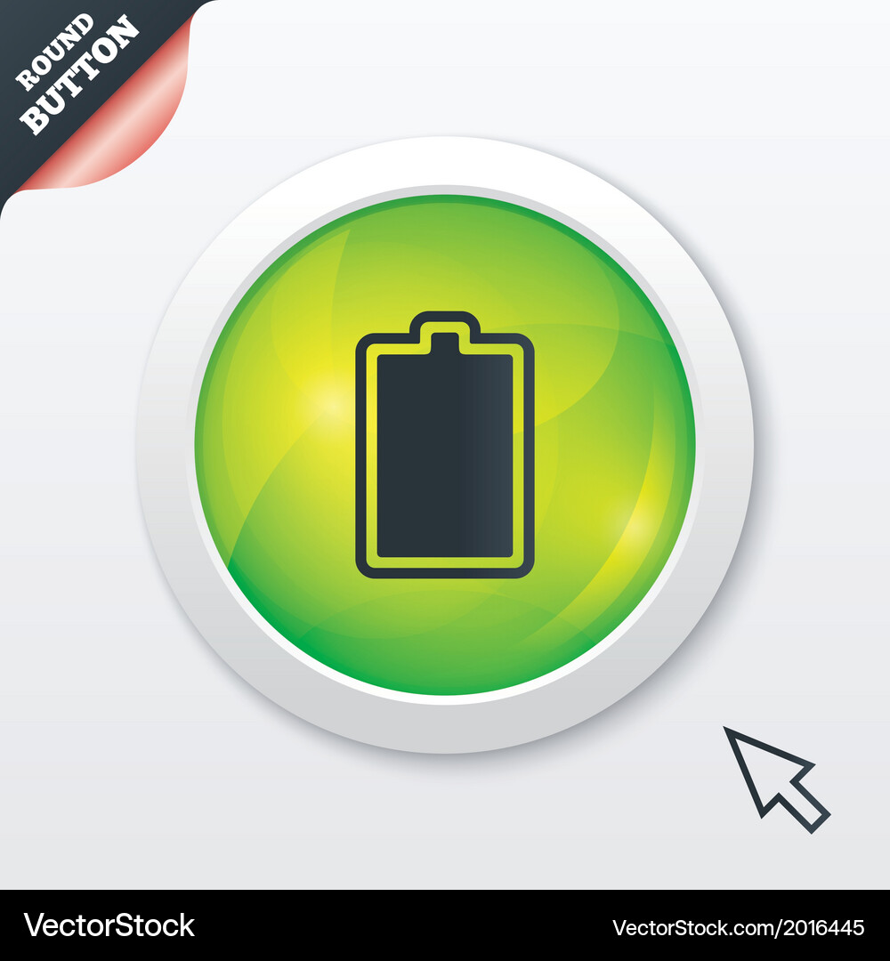 Battery fully charged sign icon electricity Vector Image