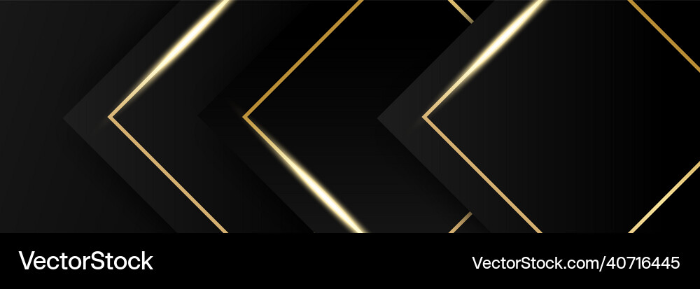 Black and gold banner background abstract graphic Vector Image