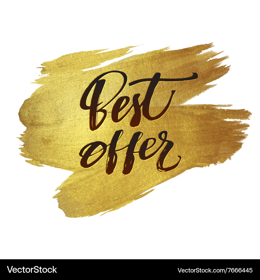 Brush lettering calligraphy on gold background Vector Image