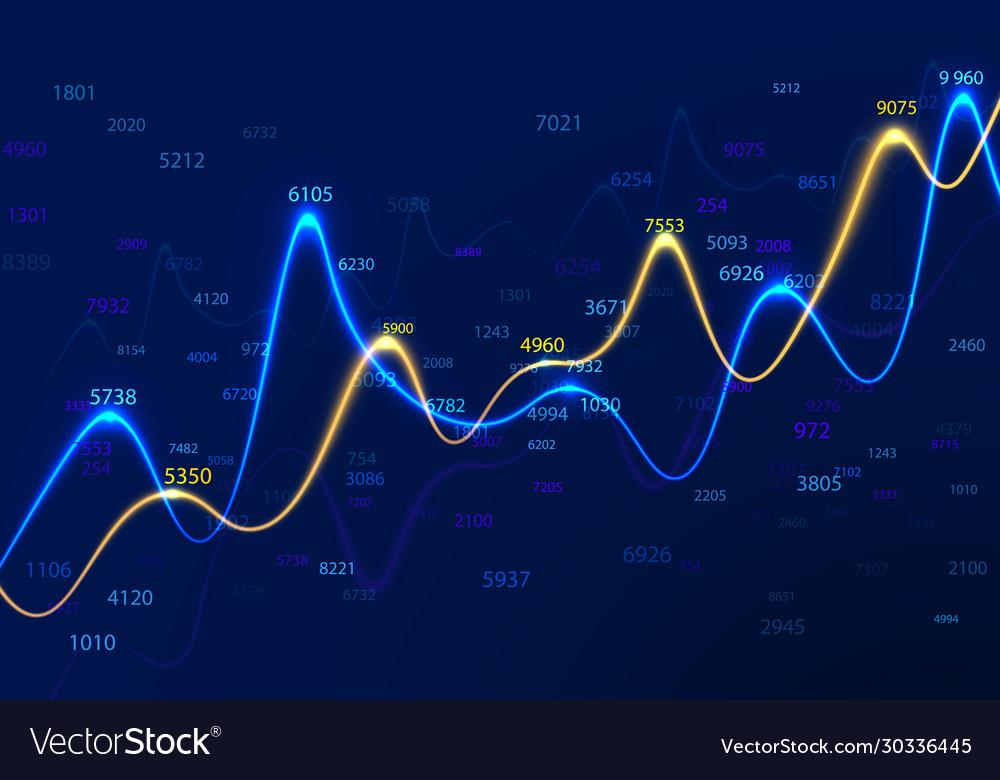 Business diagrams and charts on blue background Vector Image