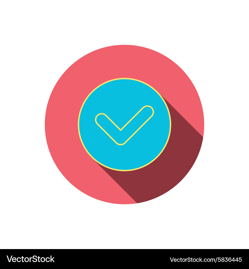 Check confirm icon tick in circle sign Royalty Free Vector