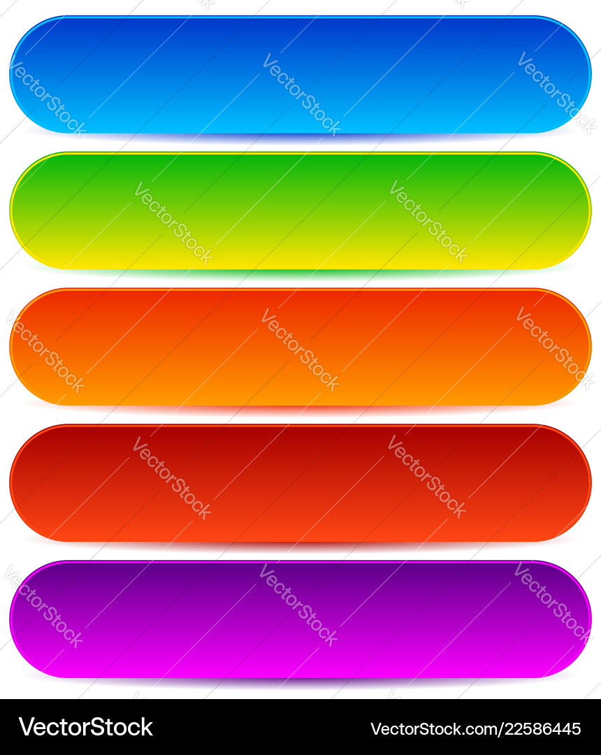 Colorful set of empty button banner backgrounds Vector Image