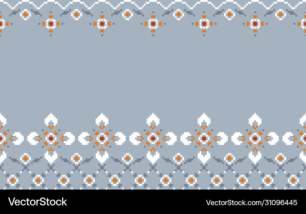 Floral border imitation embroidery Royalty Free Vector Image