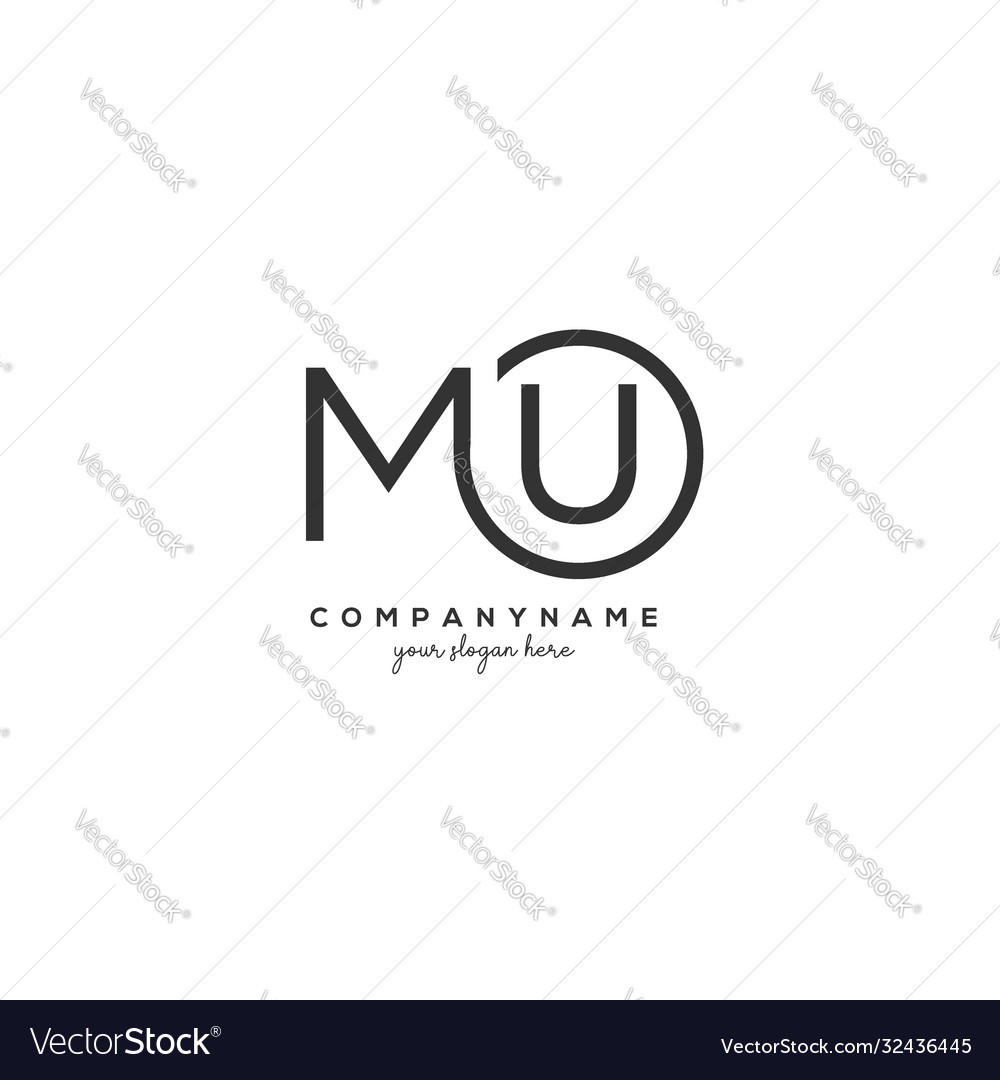 Initial mu letter logo with circle template Vector Image