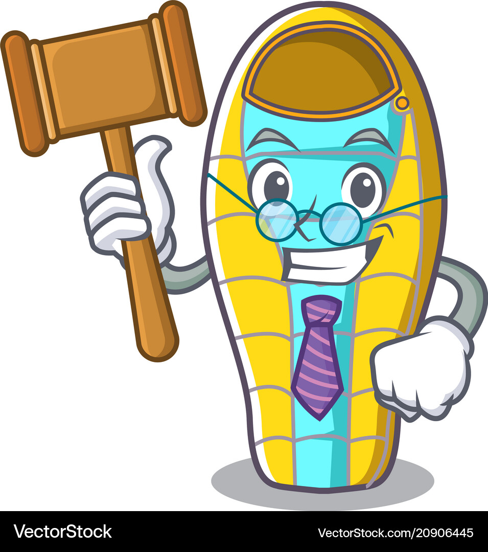 Judge sleeping bad mascot cartoon Royalty Free Vector Image