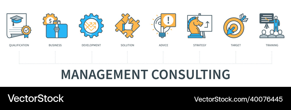 Management consulting concept with icons Vector Image