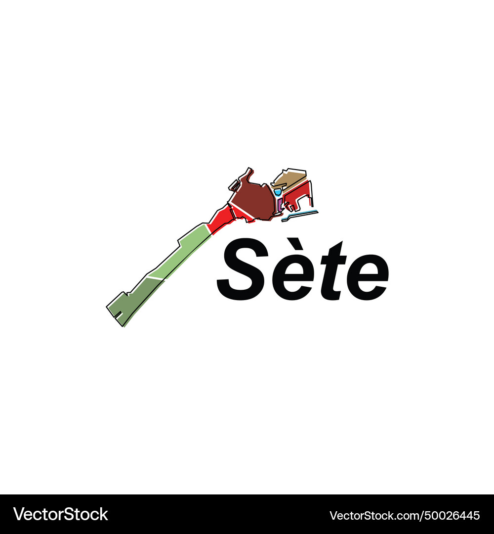 Map city of sete design template world Royalty Free Vector