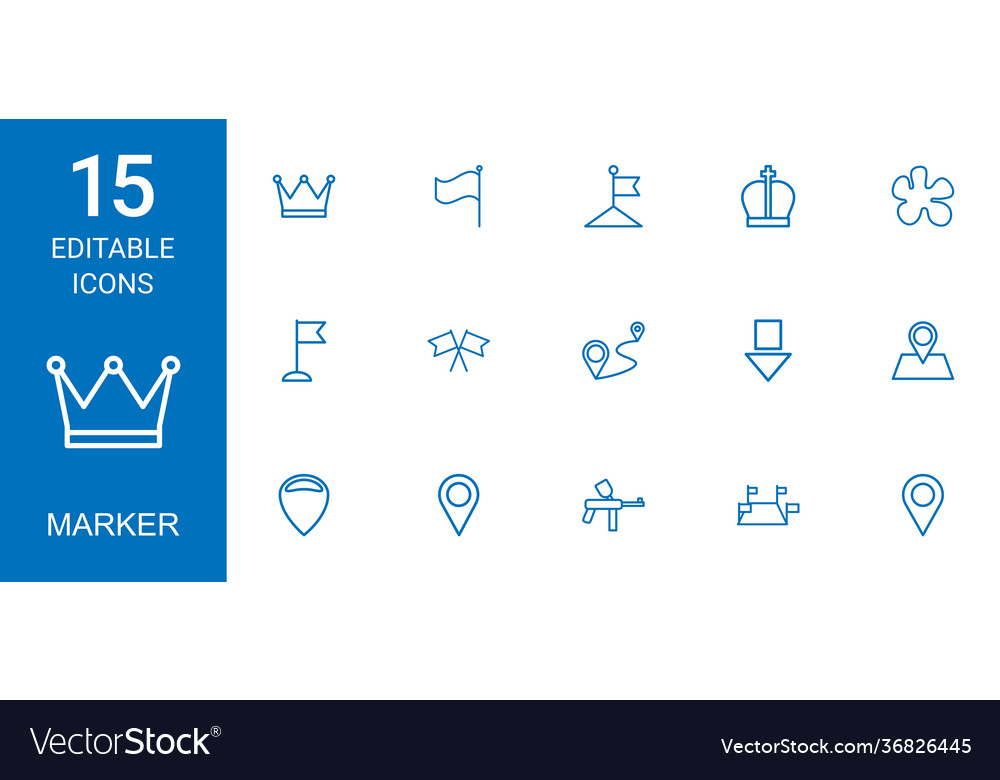 Marker icons Royalty Free Vector Image - VectorStock