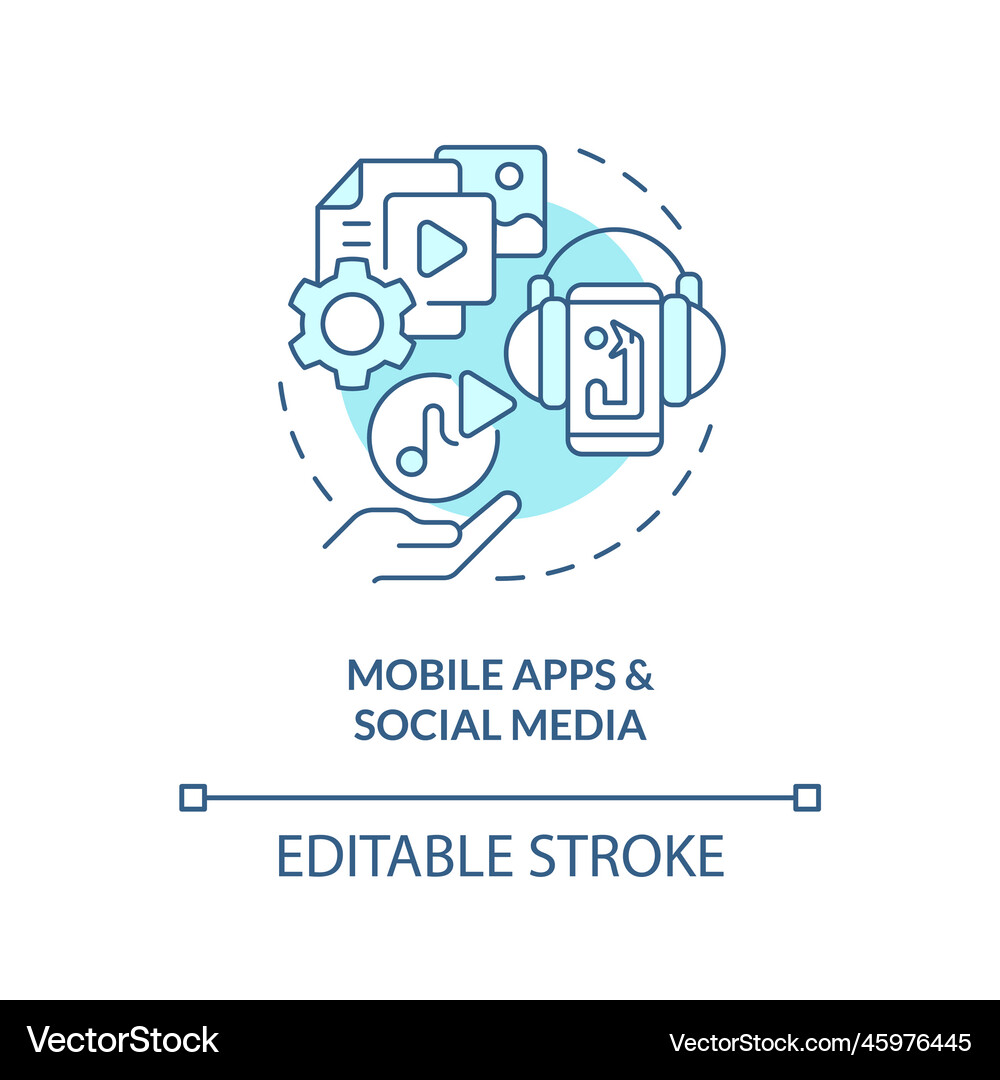 Mobile apps and social media turquoise concept Vector Image