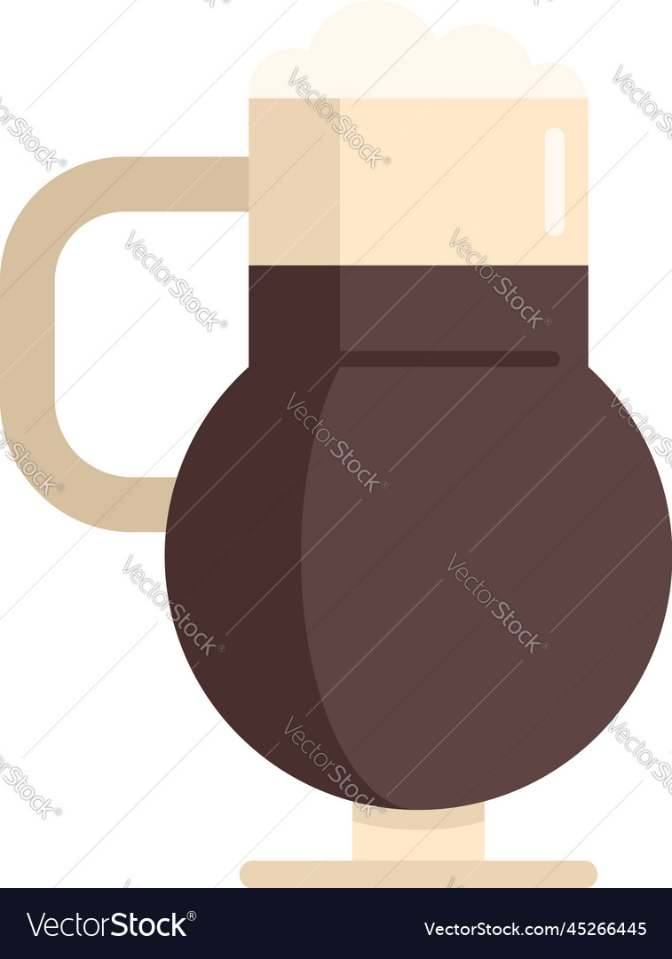 Mocha coffee icon flat restaurant cup Royalty Free Vector