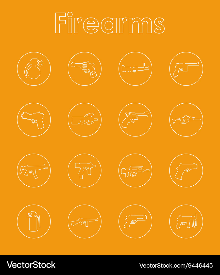 Set of firearms simple icons Royalty Free Vector Image