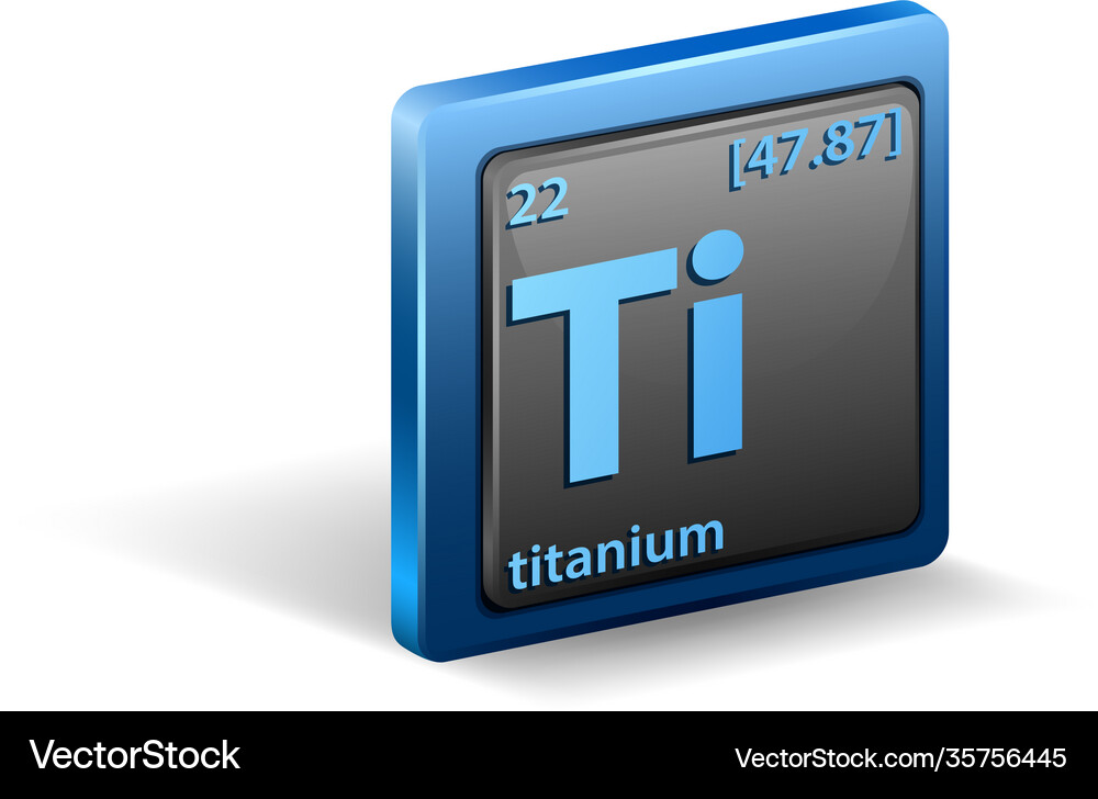 Titanium chemical element chemical symbol Vector Image