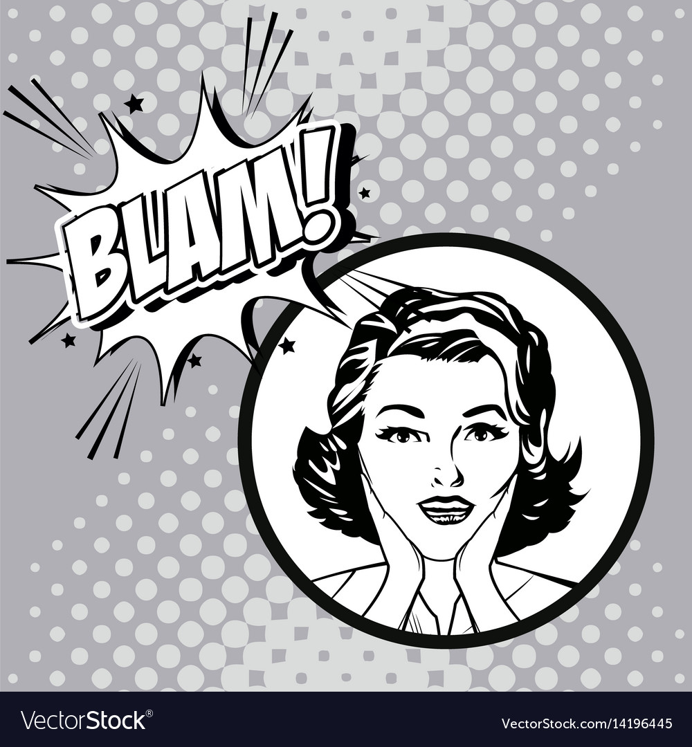 Woman Comic Pop Art Expression Royalty Free Vector Image
