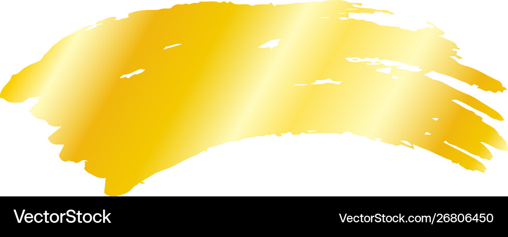 A crooked gold thick brushstroke set Royalty Free Vector
