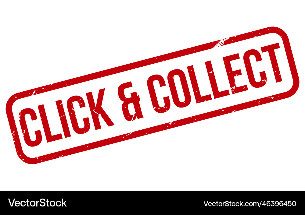 Click collect rubber stamp seal Royalty Free Vector Image