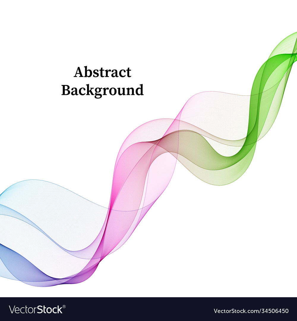 Colored abstract wave curves isolated on white Vector Image