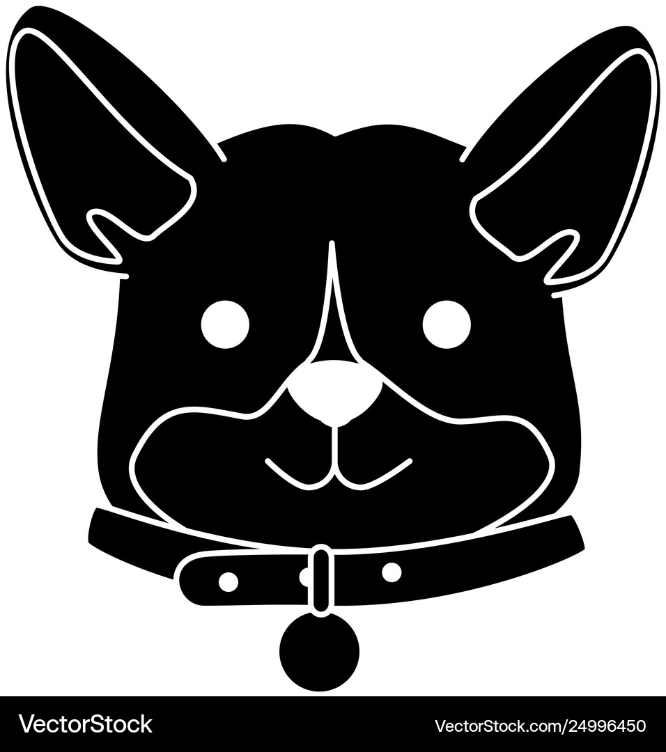 Cute dog breed head character Royalty Free Vector Image