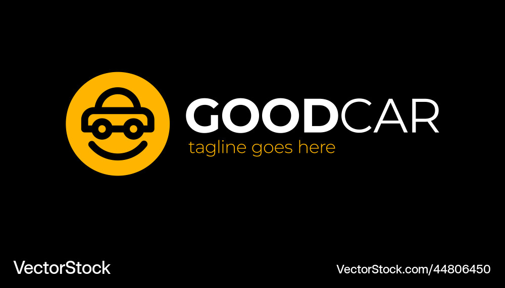 Happy car logo design smile Royalty Free Vector Image