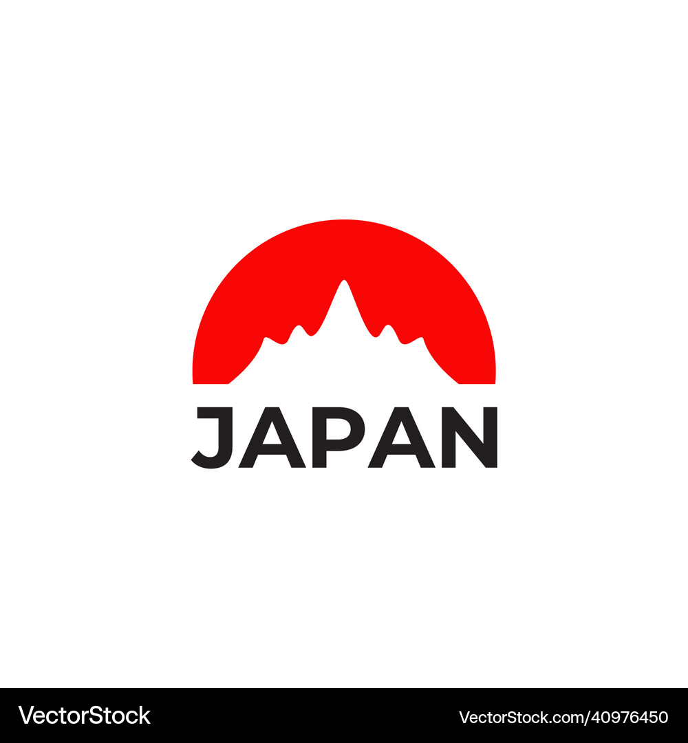 Japan flag icon emblem logo design Royalty Free Vector Image