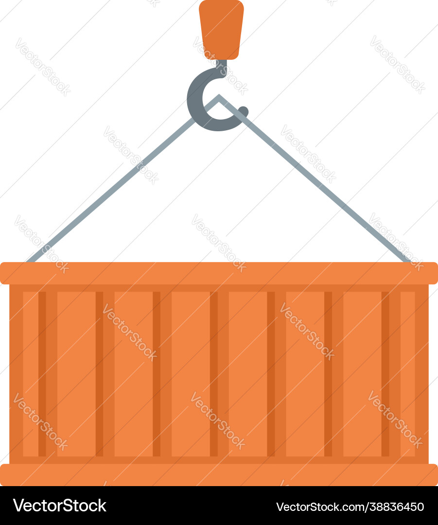 Port cargo container icon flat isolated Royalty Free Vector