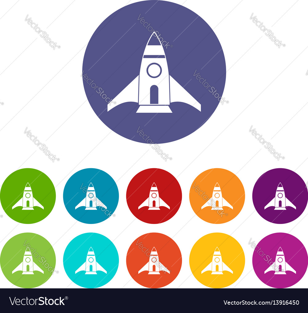Rocket set icons Royalty Free Vector Image - VectorStock