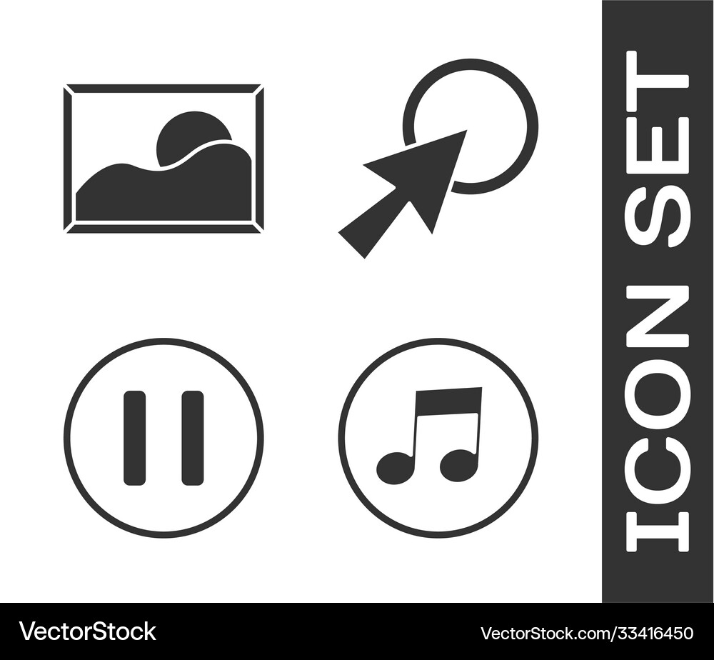 Set music note tone picture landscape pause Vector Image