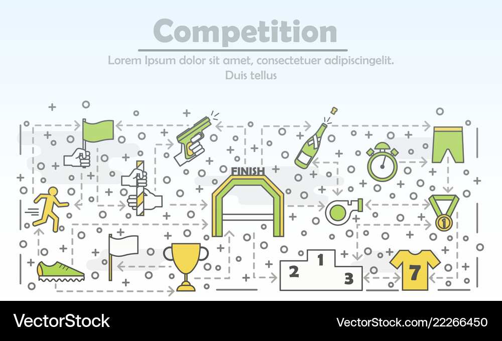 Thin line sport competition poster banner Vector Image
